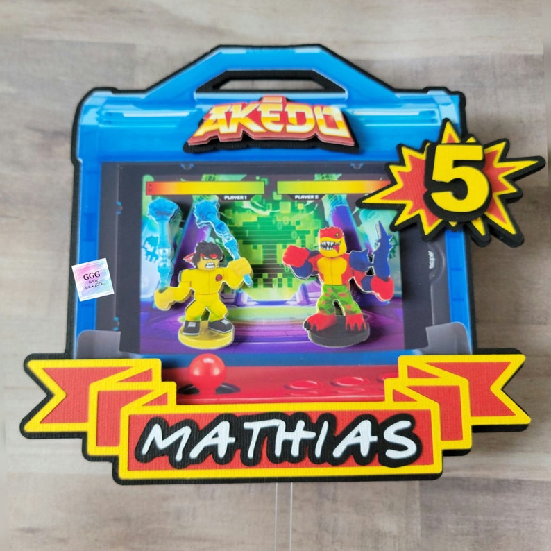 Akedo Ultimate Arcade Warriors Cake Topper With Option to Add Lights ...