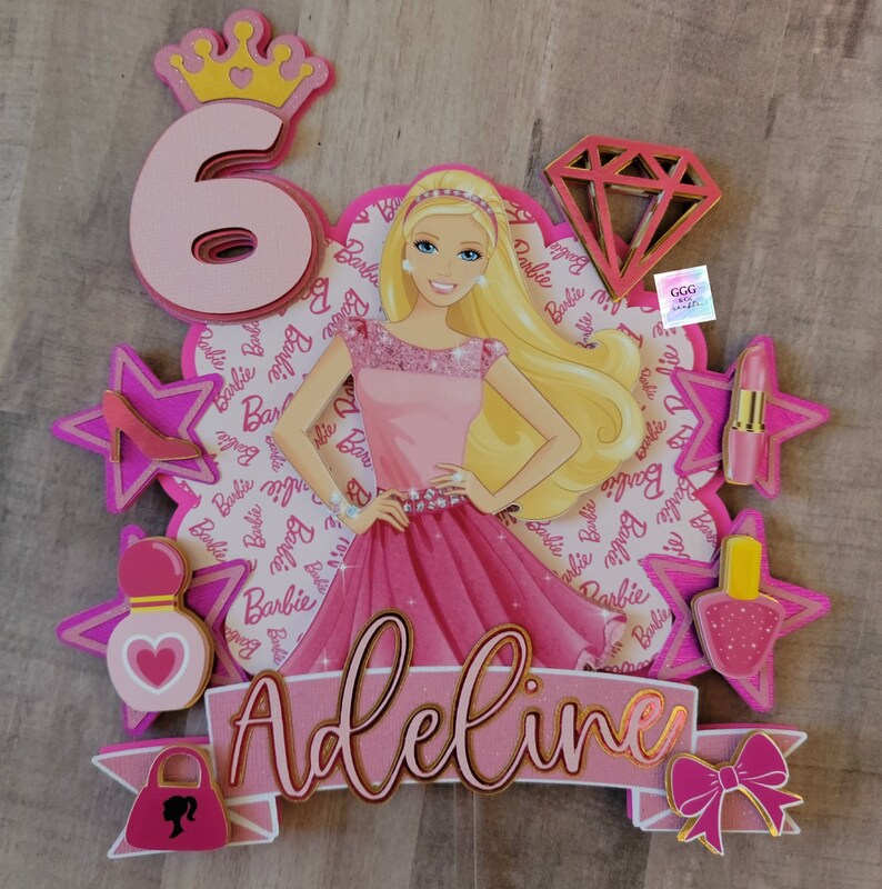 Pink Girly Cake Topper - Etsy