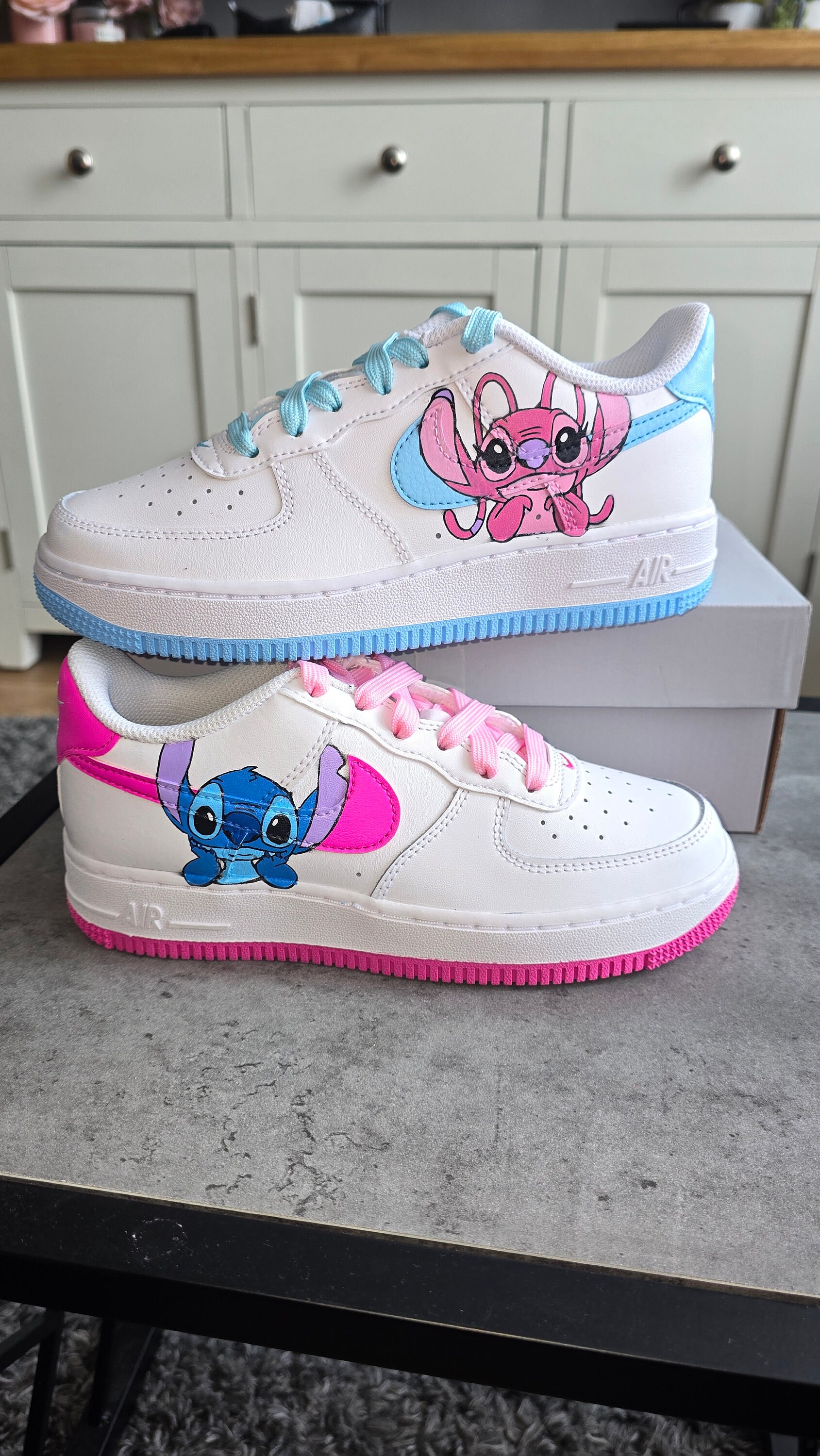 Custom Stitch and Angel Air Force 1 Trainers - Etsy UK