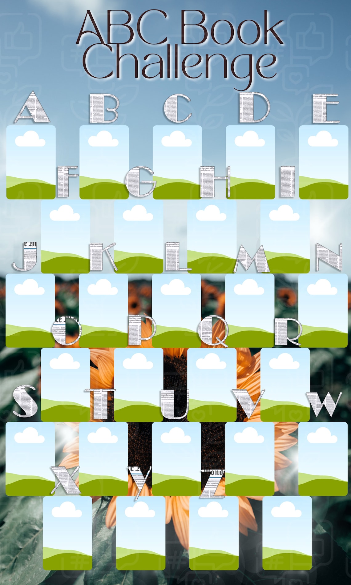 ABC / Alphabet Reading Challenge Template - Etsy