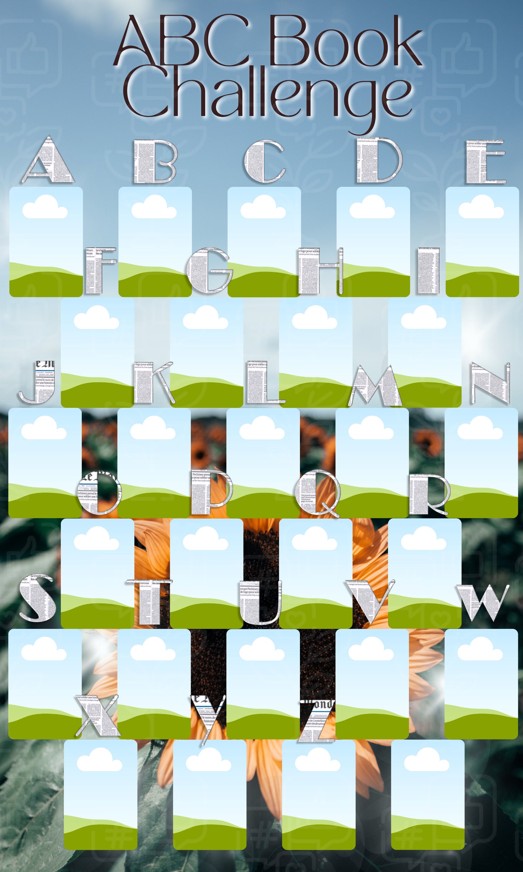 ABC / Alphabet Reading Challenge Template - Etsy