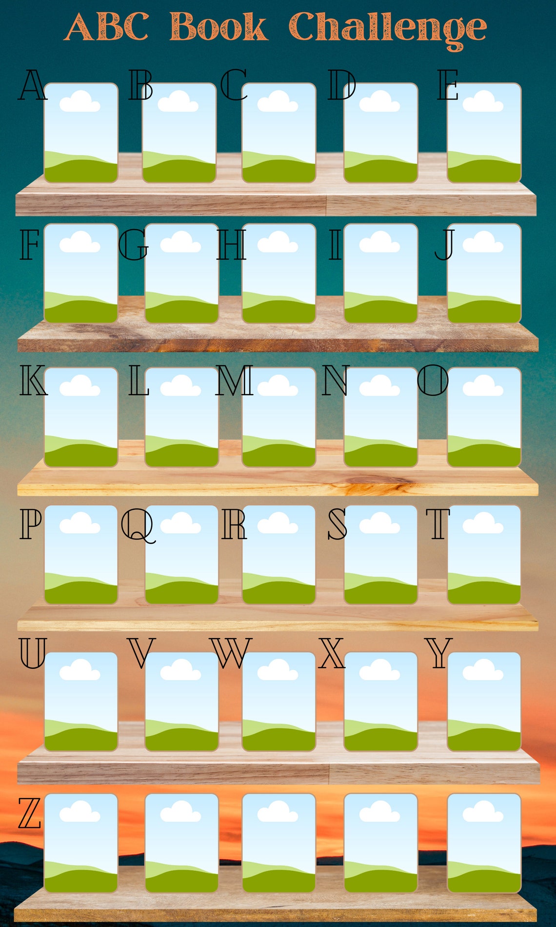 ABC / Alphabet Reading Challenge Template - Etsy