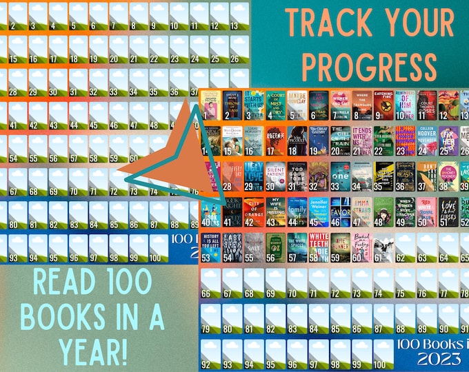 100 Books Challenge Printable Reading Log Book Tracker Coloring Poster ...