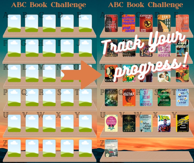 ABC / Alphabet Reading Challenge Template - Etsy