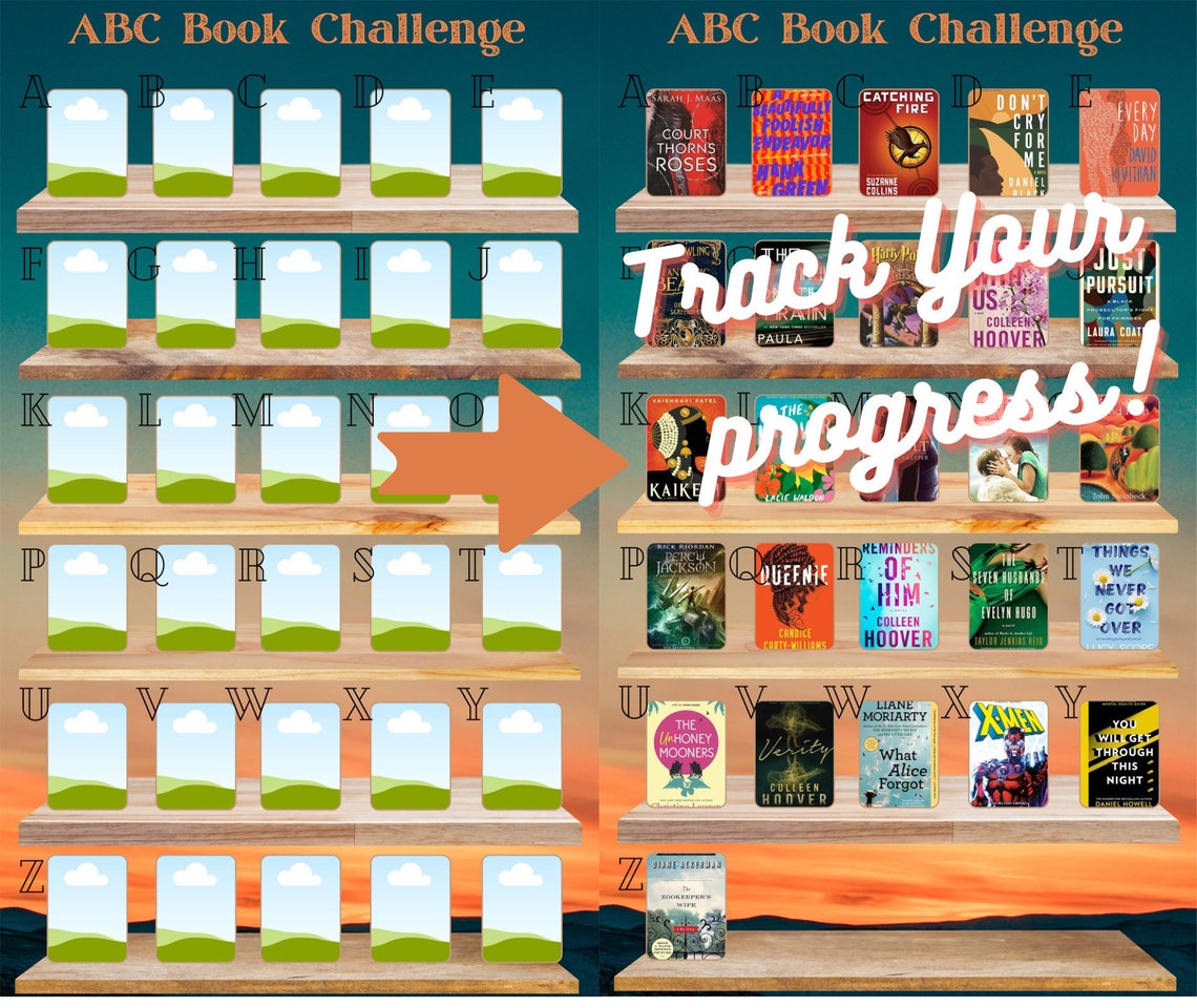 ABC Alphabet Reading Challenge Template Etsy