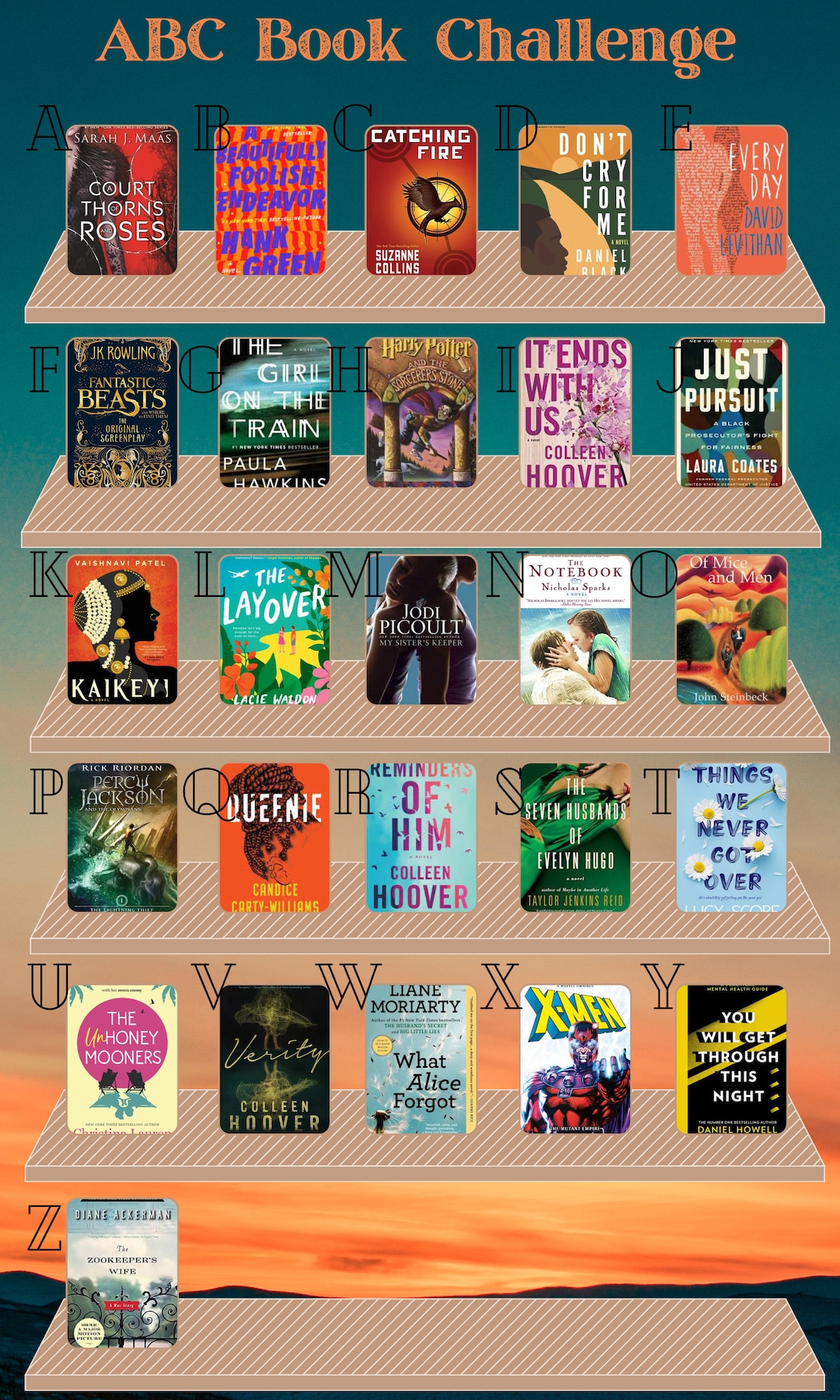 ABC / Alphabet Reading Challenge Template - Etsy