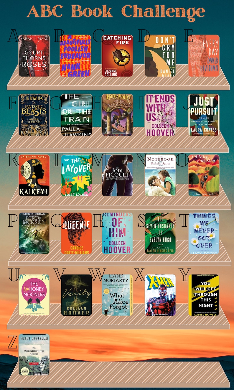 ABC / Alphabet Reading Challenge Template - Etsy