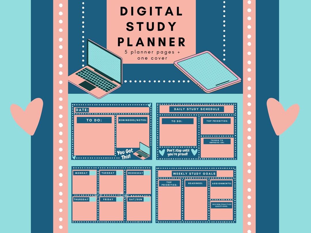 Digital Study Planner, Goodnotes Planner, ADHD Friendly Planner, Daily ...