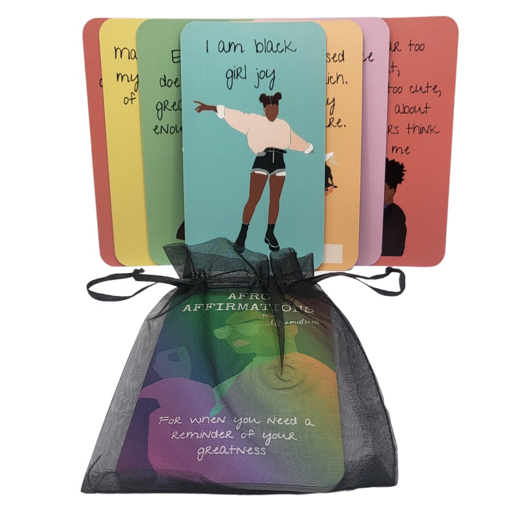 Afro Affirmations: 7 Positive Affirmation & Self-care Cards for Black ...