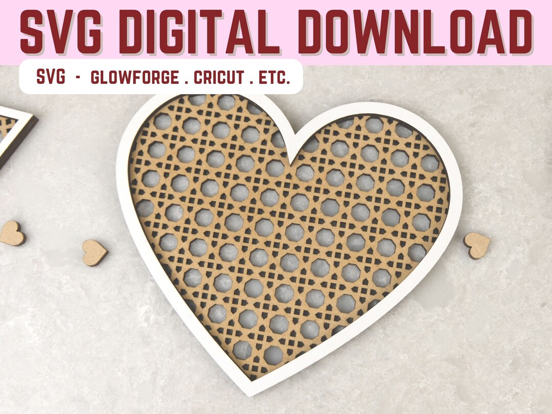 Rattan Heart SVG SVG Heart Rattan Svg Love Svg Multilayered Svg Heart ...