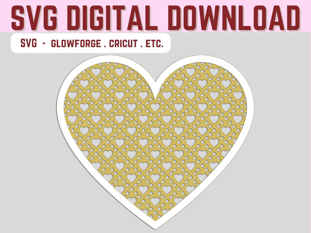 Rattan Heart SVG SVG Heart Pattern Rattan Svg Love Svg Multilayered Svg ...