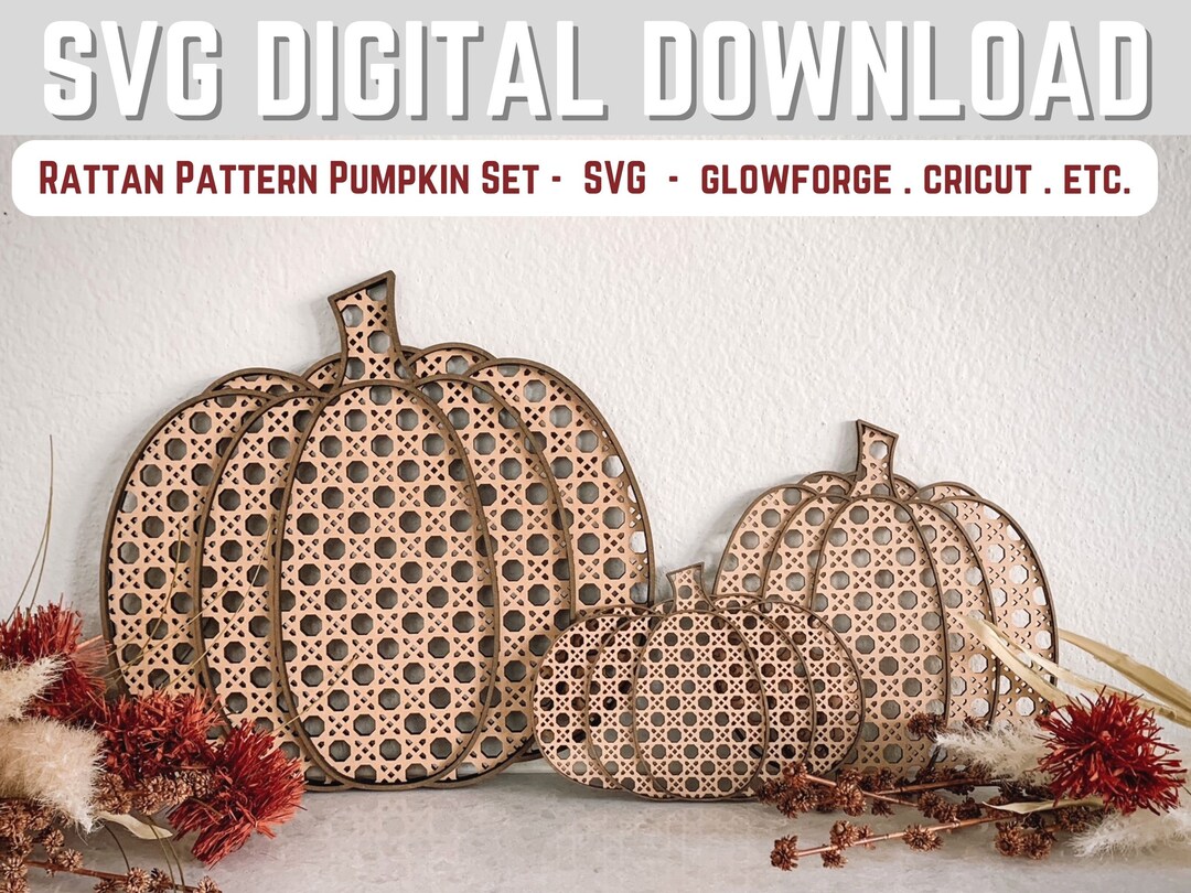 Rattan Pumpkin SVG Set | Boho Fall SVG| Fall Decor SVG | Multilayered ...