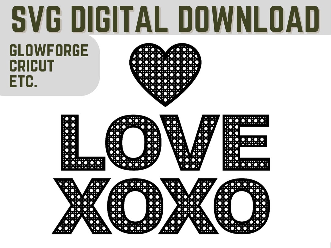 Rattan XOXO Heart SVG Set | SVG Heart | Rattan Svg | Love Svg | Love ...