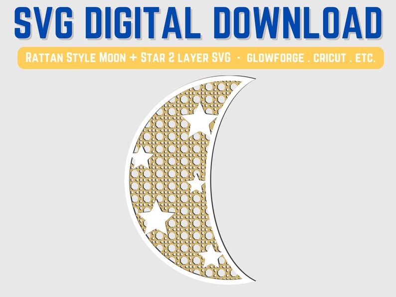 Rattan Moon and Stars SVG | Moon Shape SVG| Multilayered Svg | Boho ...