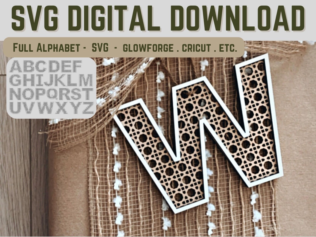 Rattan Letter SVG Set | SVG Letters | Rattan Svg | Alphabet Svg ...