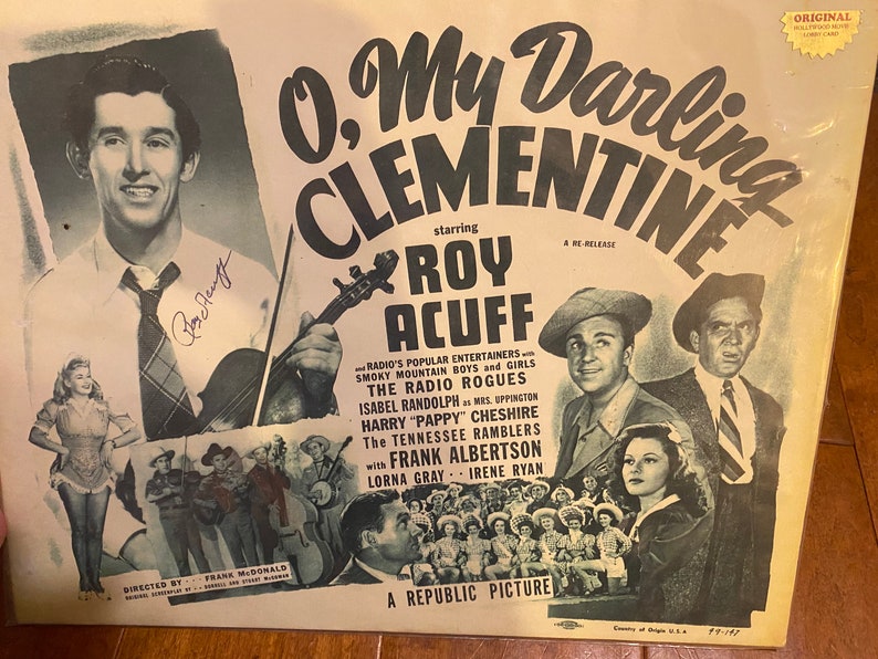O’ My Darling Clementine AUTOGRAPHED Roy Acuff - Etsy