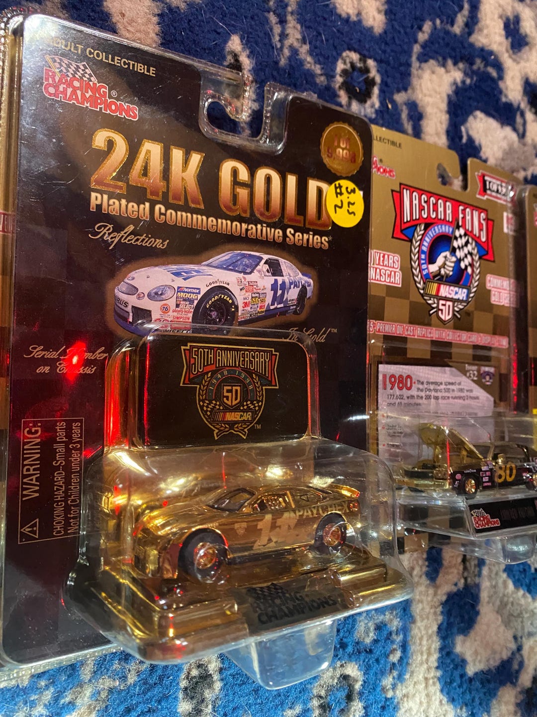 5 24k Gold Plated Collectable Die Cast Nascar Cars Racing Champion - Etsy