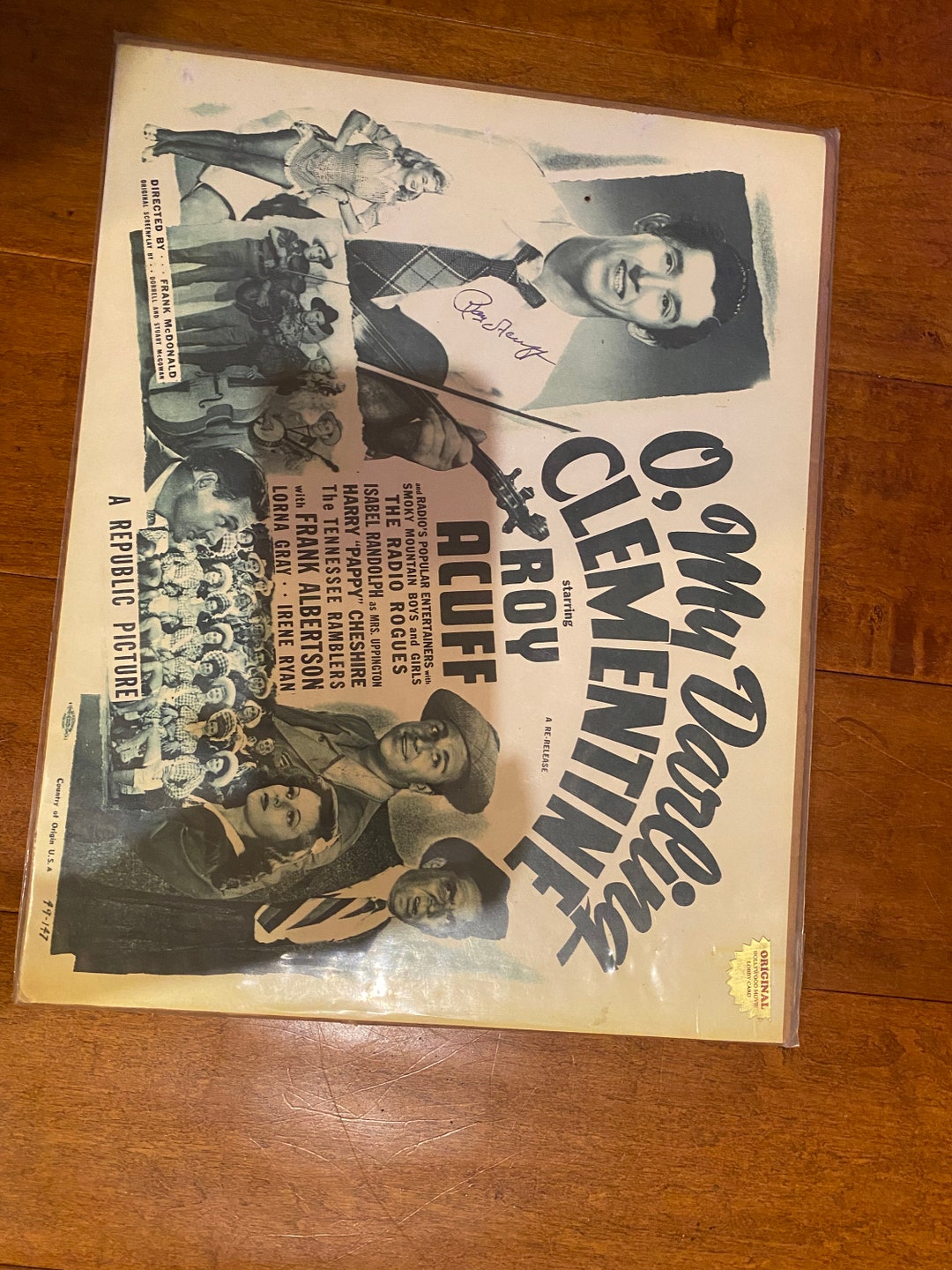 O’ My Darling Clementine AUTOGRAPHED Roy Acuff - Etsy