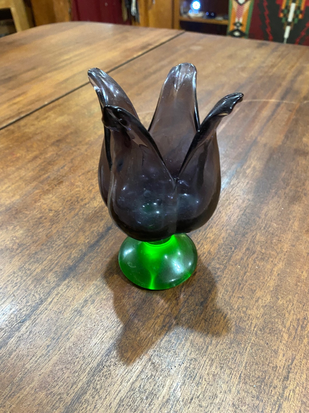 Purple Glass Blown Flower - Etsy