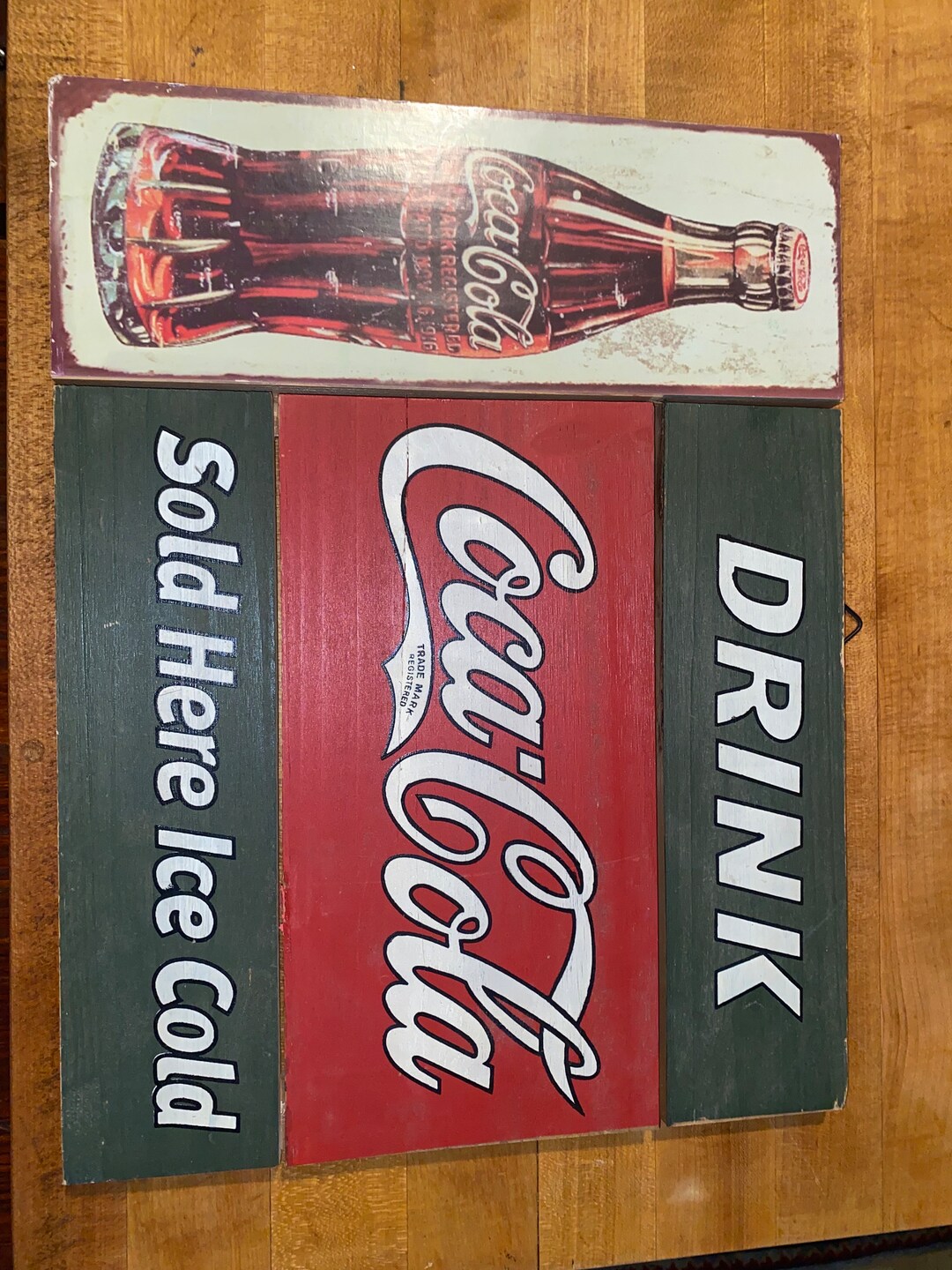 Coca-cola Vintage Wooden Sign - Etsy
