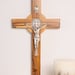 10" Olive Wood St. Benedict Cross, Wall Hanging Wooden St. Benedict ...