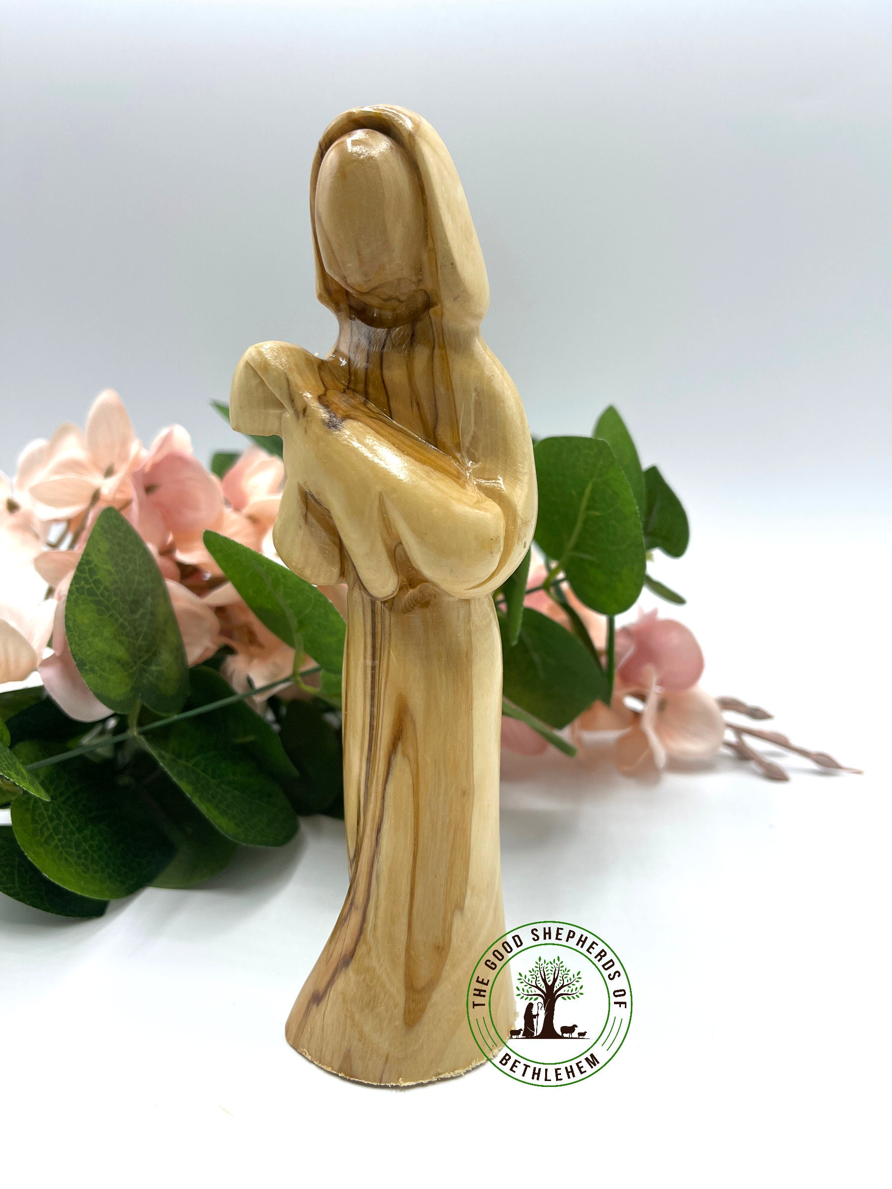 The Good Shepherd Olive Wood Carving, the Good Shepherds Wooden ...