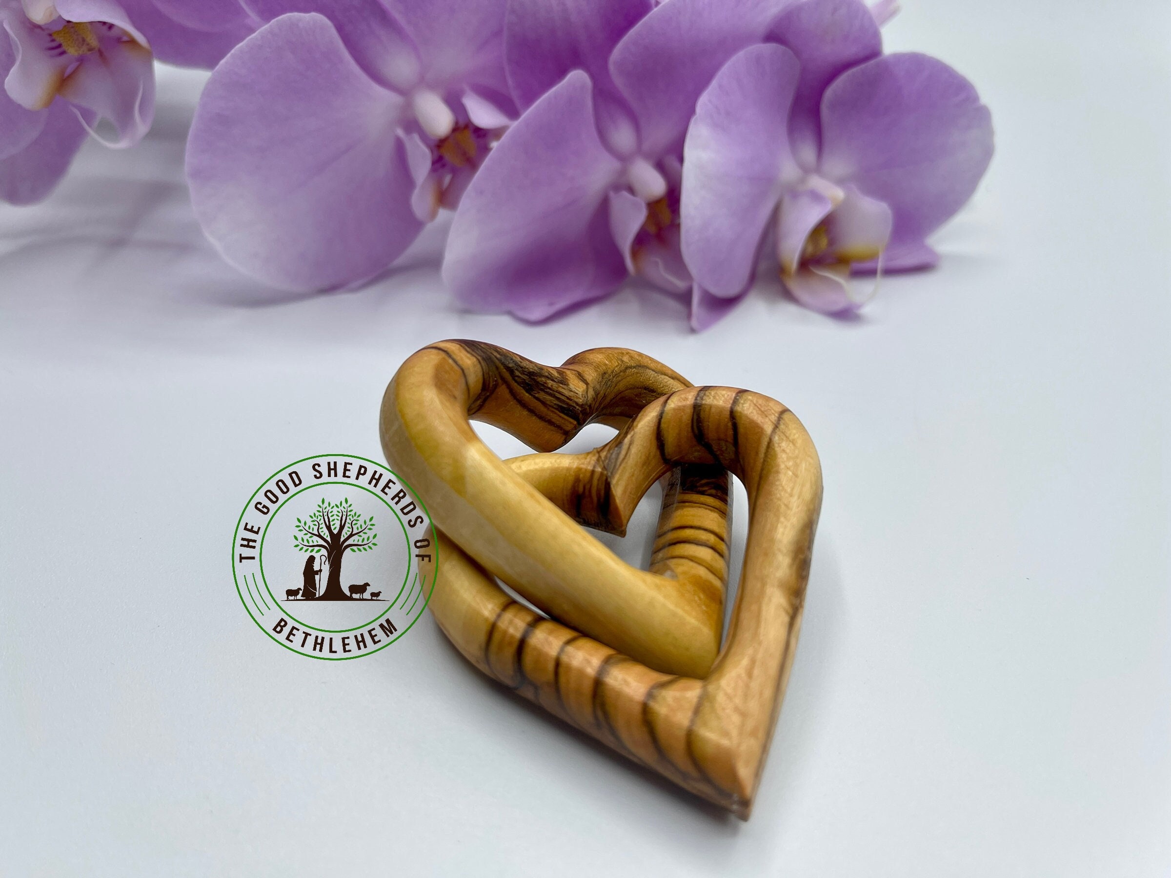 Interlocking Olive Wood Hearts Interlocking Wooden Hearts - Etsy