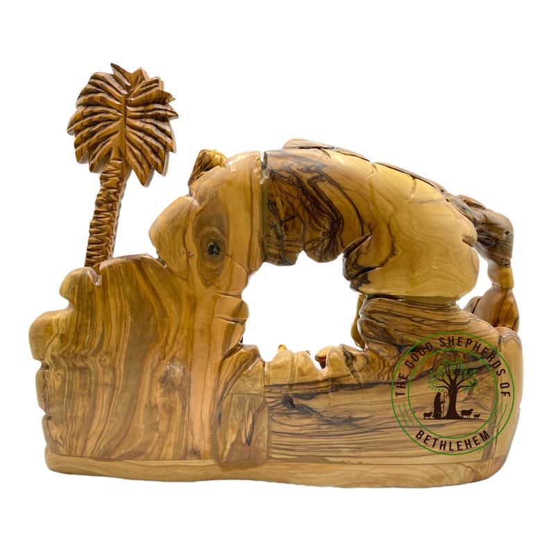 Olive Wood Nativity Scene Carved Inside a Cave Cave Olive - Etsy