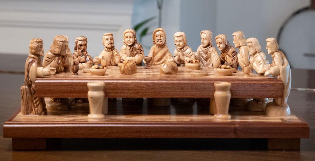 Large Olive Wood Last Supper Master Piece, Olive Wood Last Supper Hand ...