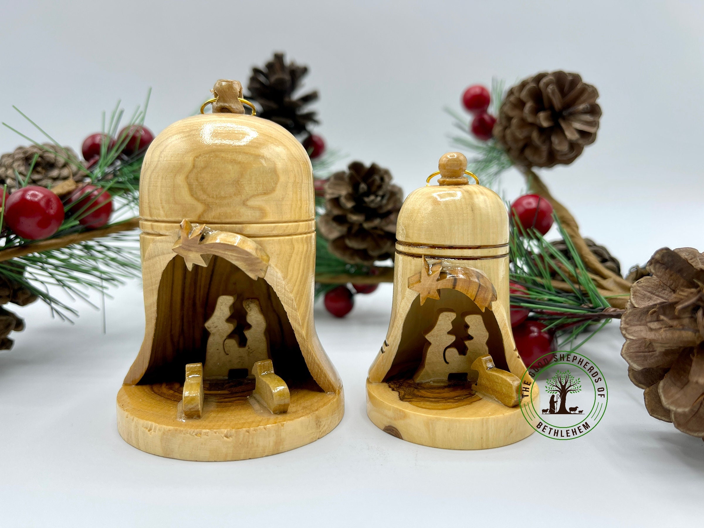 Bell Nativity Ornament Wooden Christmas Tree Ornament - Etsy