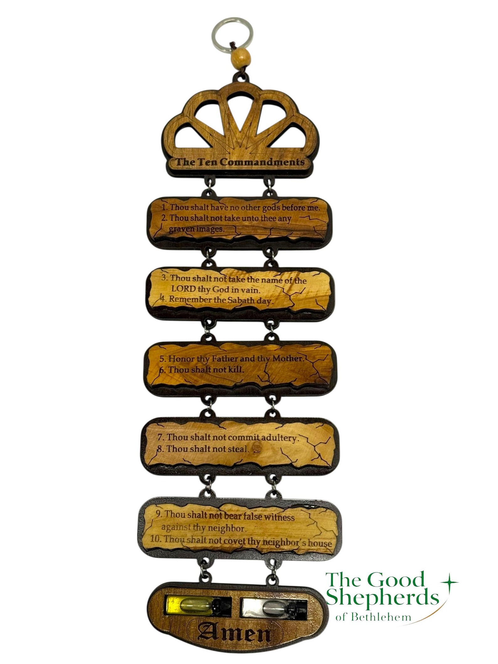 Olive Wood Ten Commandments Wall Hanging | Holy Land Hand-carved ...