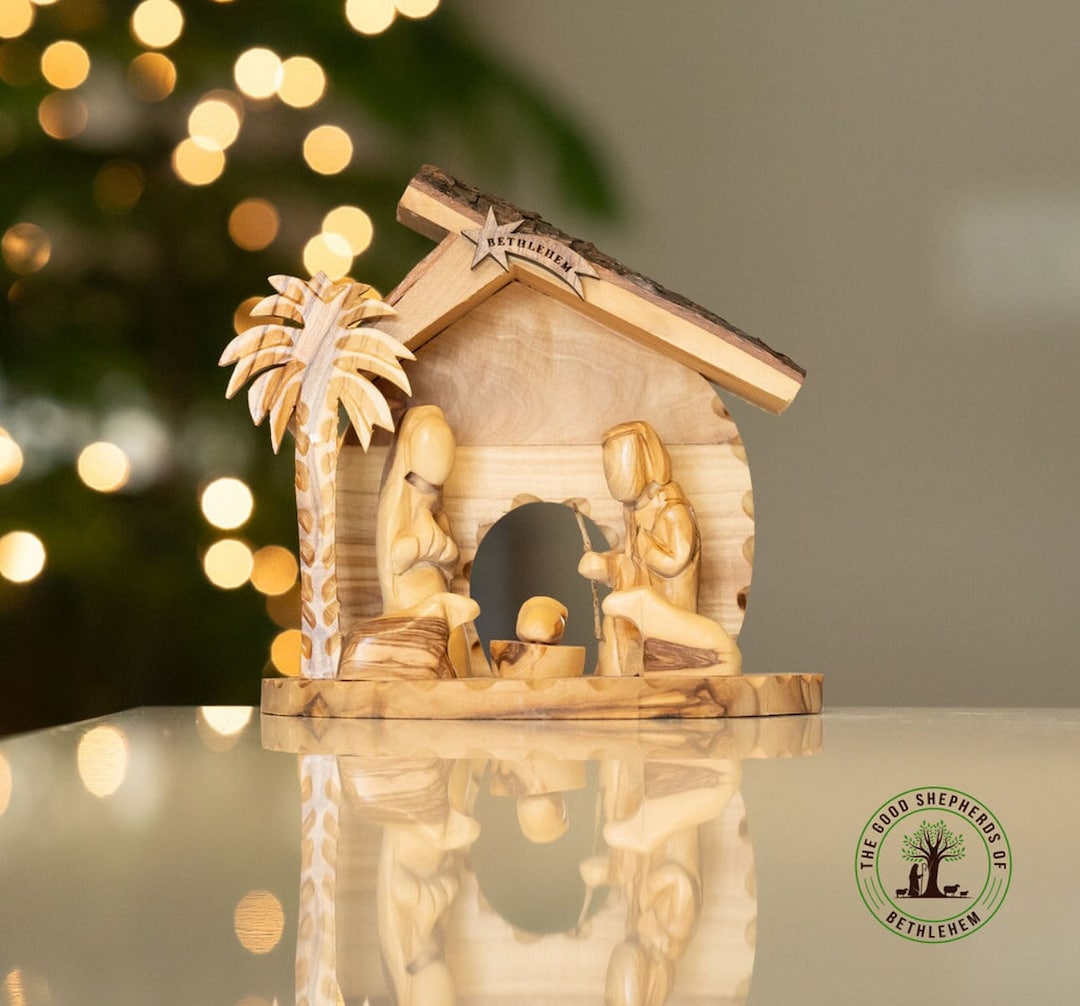 Olive Wood Nativity Scene, Nativity Set Handmade in the Holy Land ...