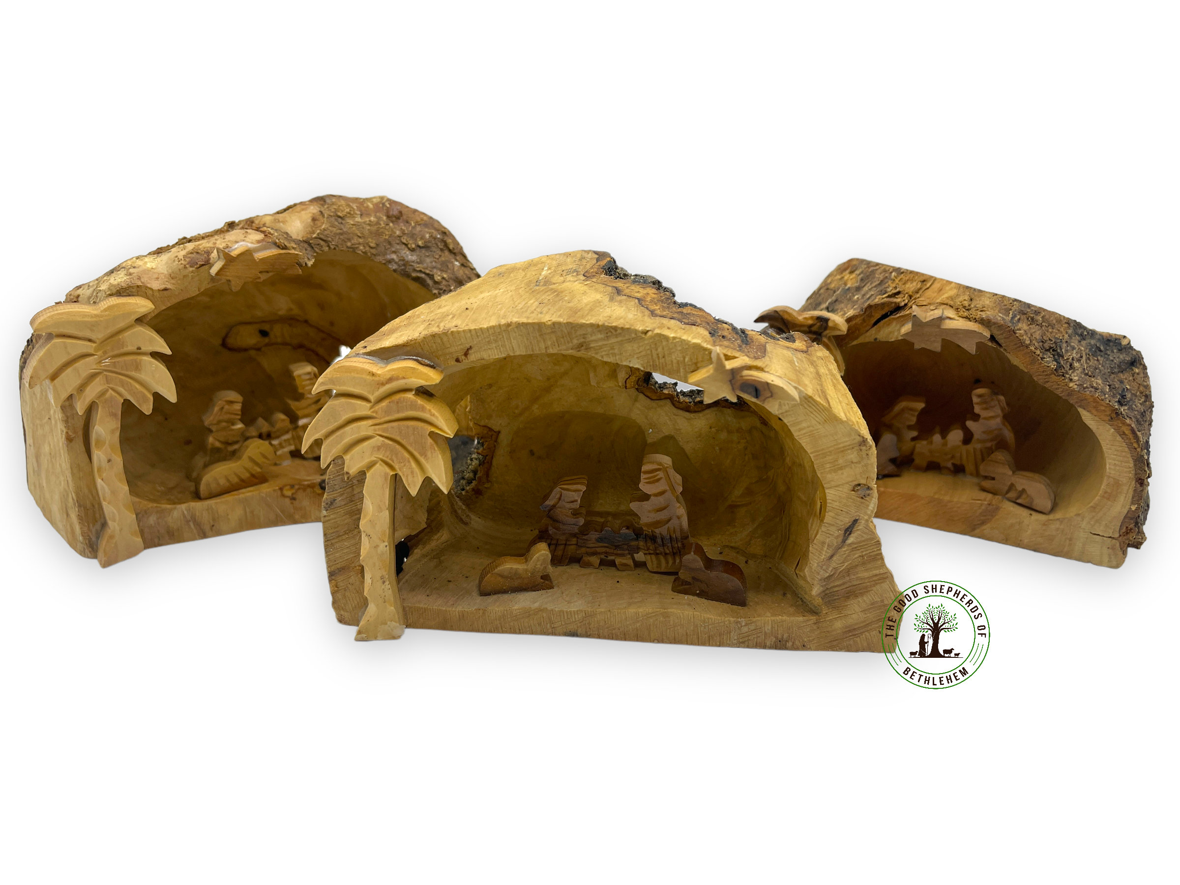 Olive Wood Nativity Cave, Christmas Nativity, Nativity Scene Carved ...