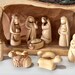 Olive Wood Nativity Set, Olive Wood Nativity Set in a Cave, Hand Carved ...
