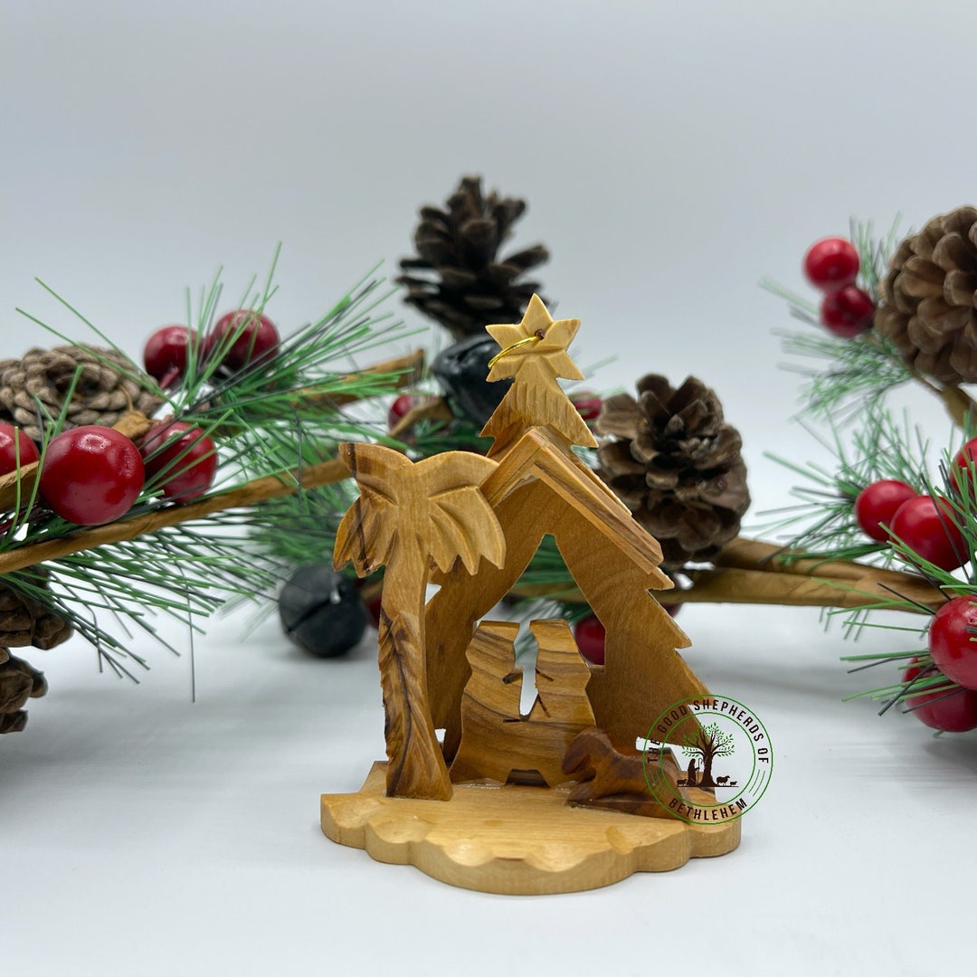 Nativity Christmas Tree Ornament Wooden Christmas Tree - Etsy