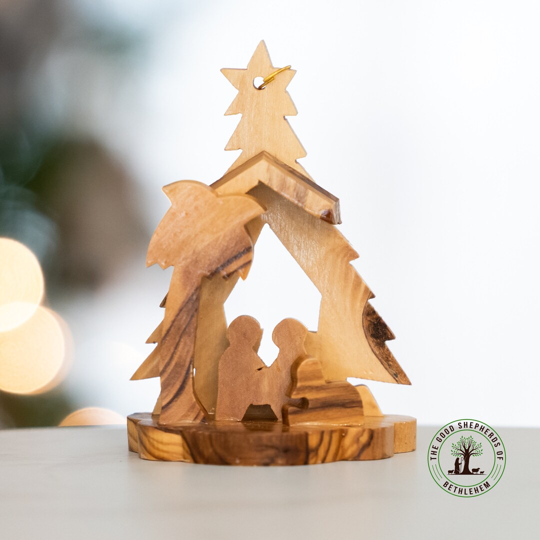 Nativity Christmas Tree Ornament, Wooden Christmas Tree Ornament ...