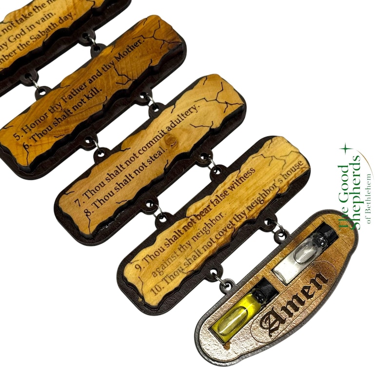 Olive Wood Ten Commandments Wall Hanging | Holy Land Hand-carved ...