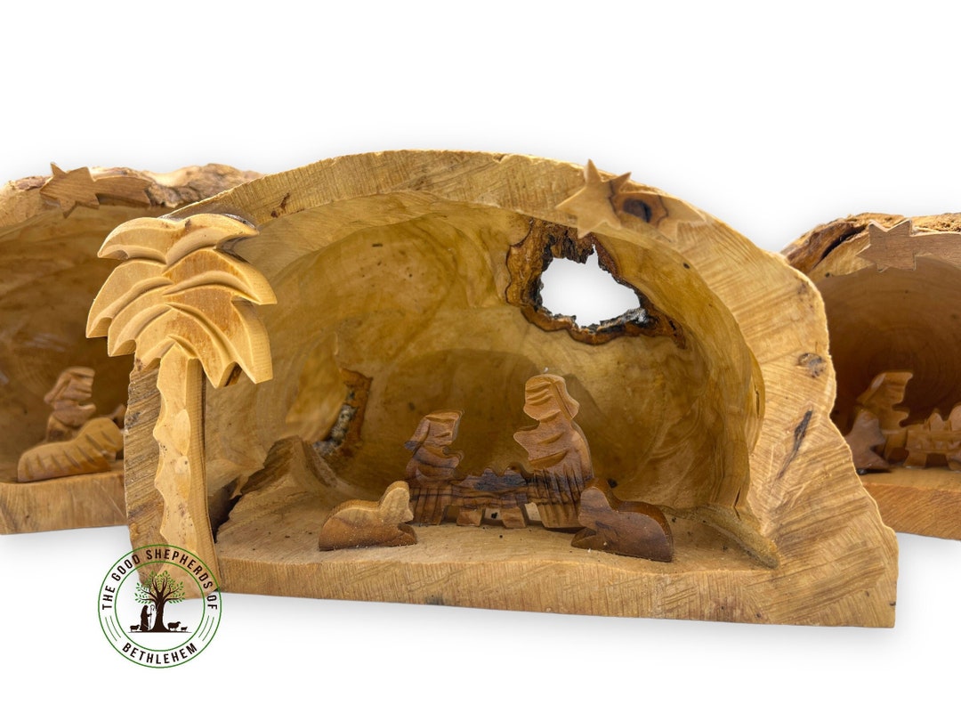 Olive Wood Nativity Cave Christmas Nativity Nativity Scene - Etsy