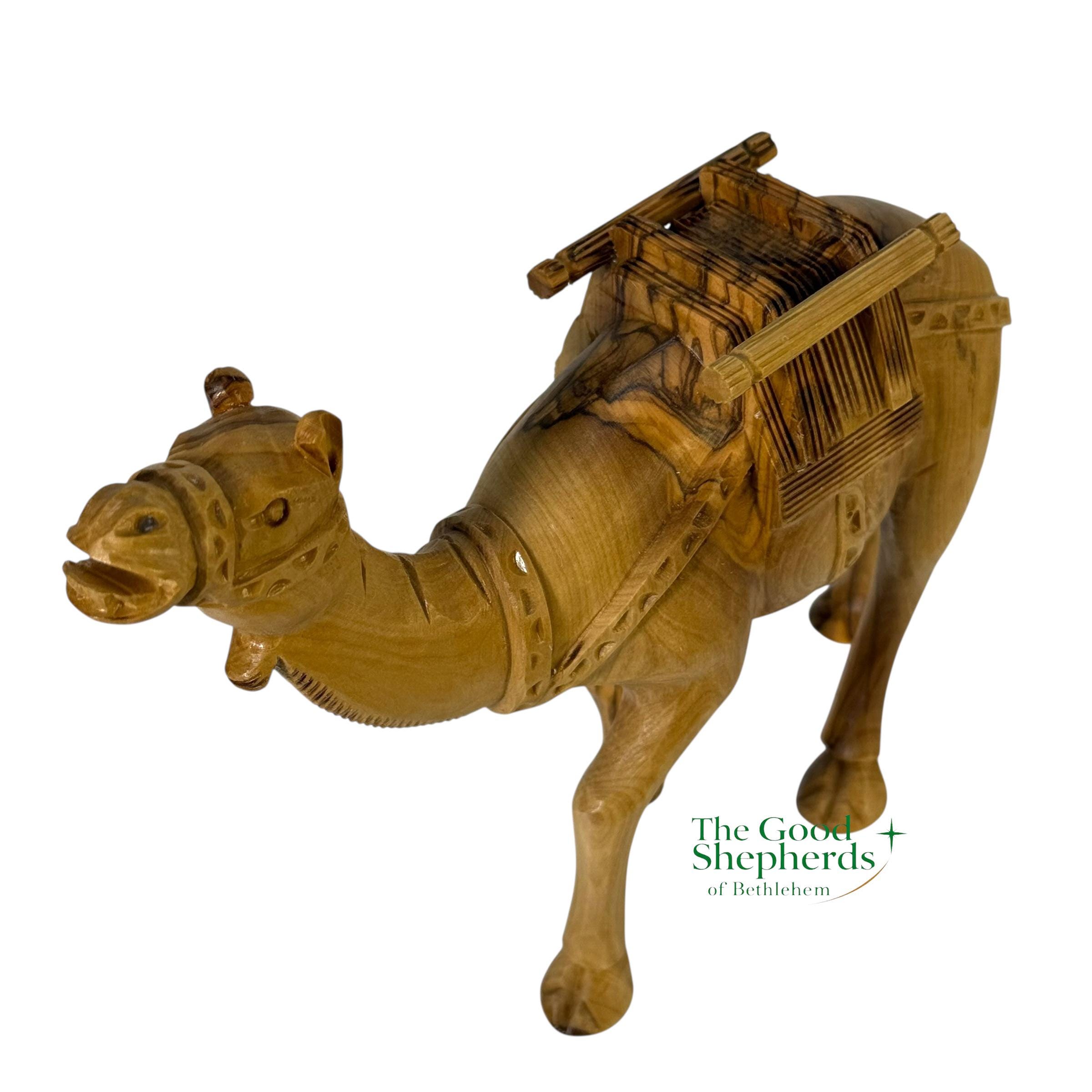 Hand-carved Olive Wood Camels With Saddles – Highly Detailed Figurines ...
