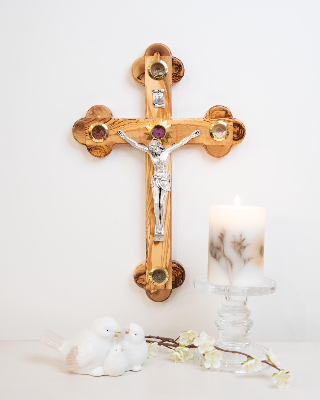 15 Inches Extra Large Wall Hanging Crucifix, Olive Wood Crucifix With ...