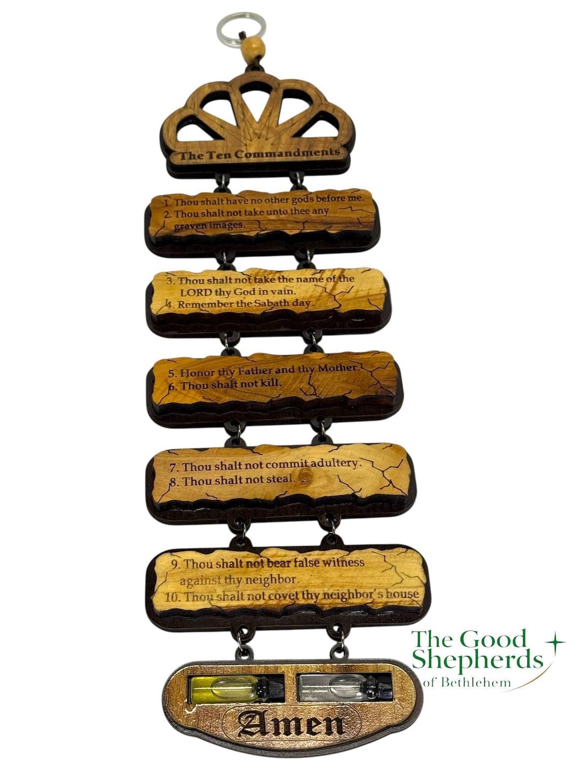 Olive Wood Ten Commandments Wall Hanging | Holy Land Hand-carved ...