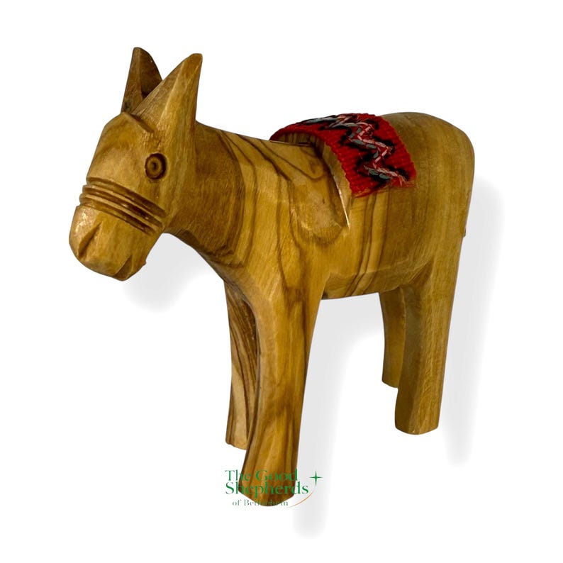 Hand-carved Olive Wood Donkey Figurines – Detailed Nativity Donkeys ...