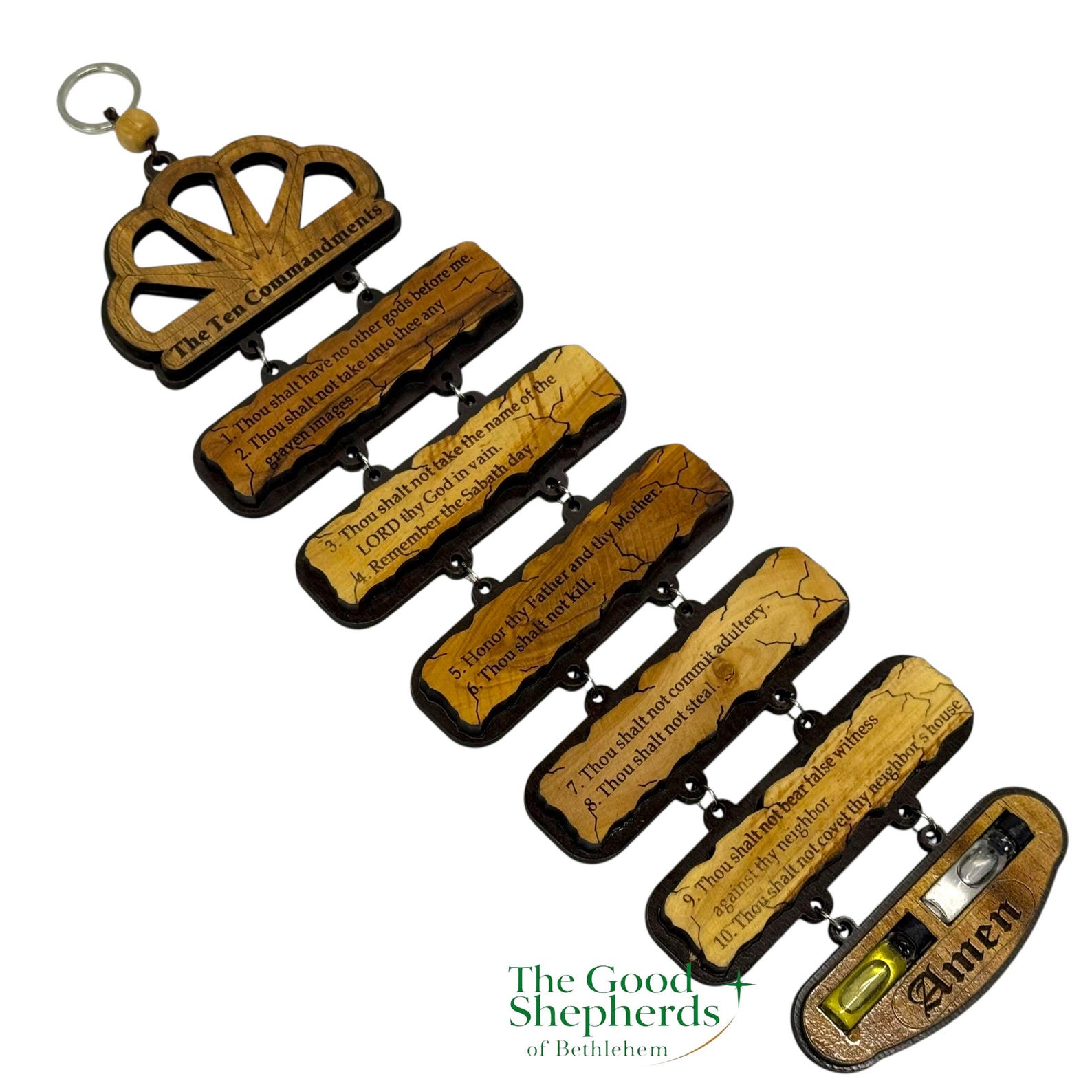 Olive Wood Ten Commandments Wall Hanging | Holy Land Hand-carved ...