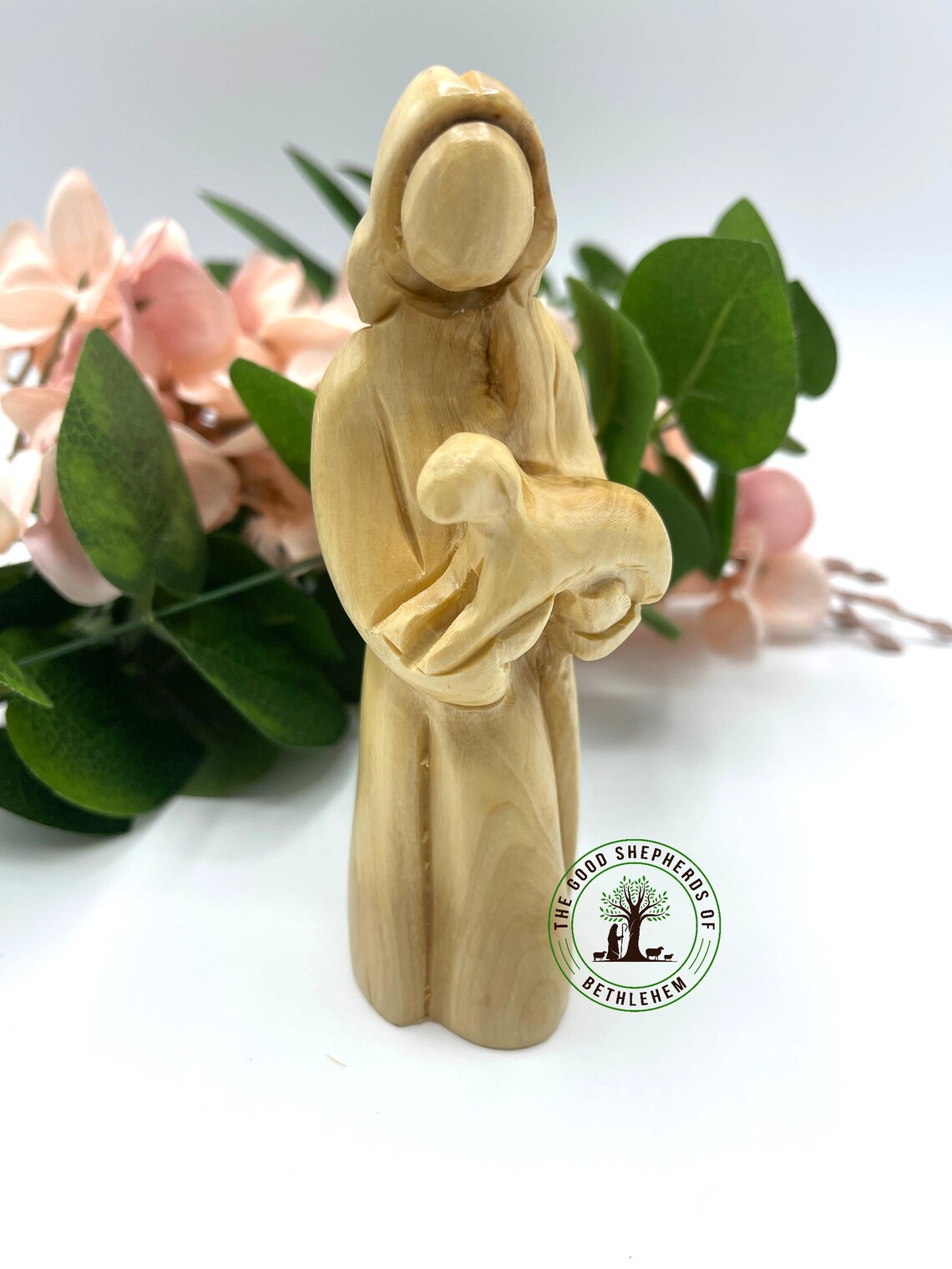 The Good Shepherd Olive Wood Carving, the Good Shepherds Wooden ...