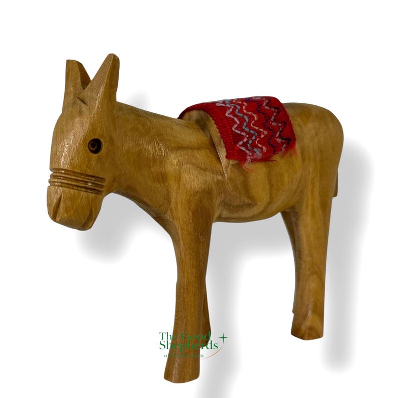Hand-carved Olive Wood Donkey Figurines – Detailed Nativity Donkeys ...