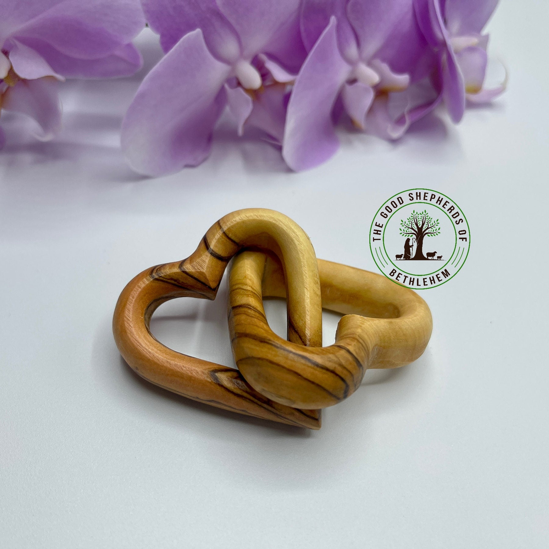 Interlocking Olive Wood Hearts Interlocking Wooden Hearts - Etsy