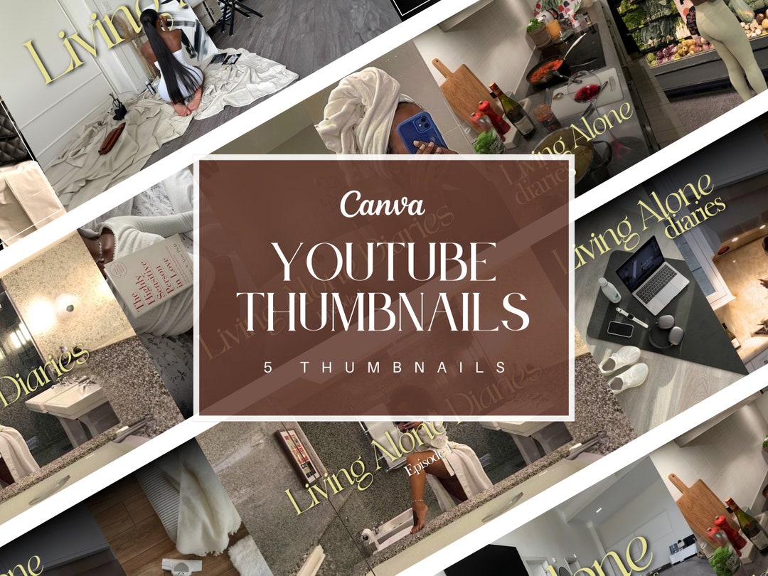 Youtube Thumbnails Canva Templates | Lifestyle Kit | Living Alone ...