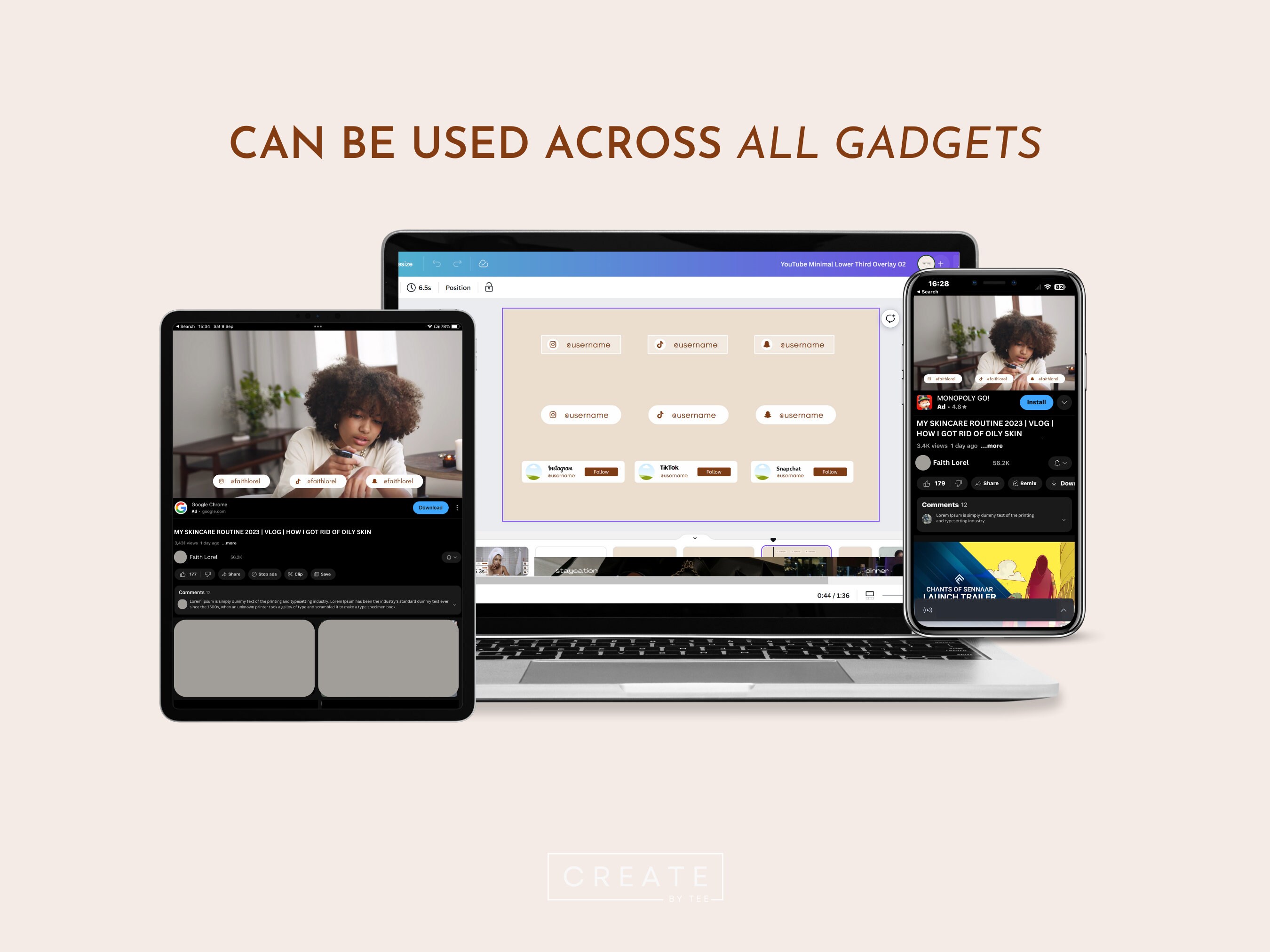 Youtube Lower Thirds L Editable Lower Third Button L Editable Canva ...
