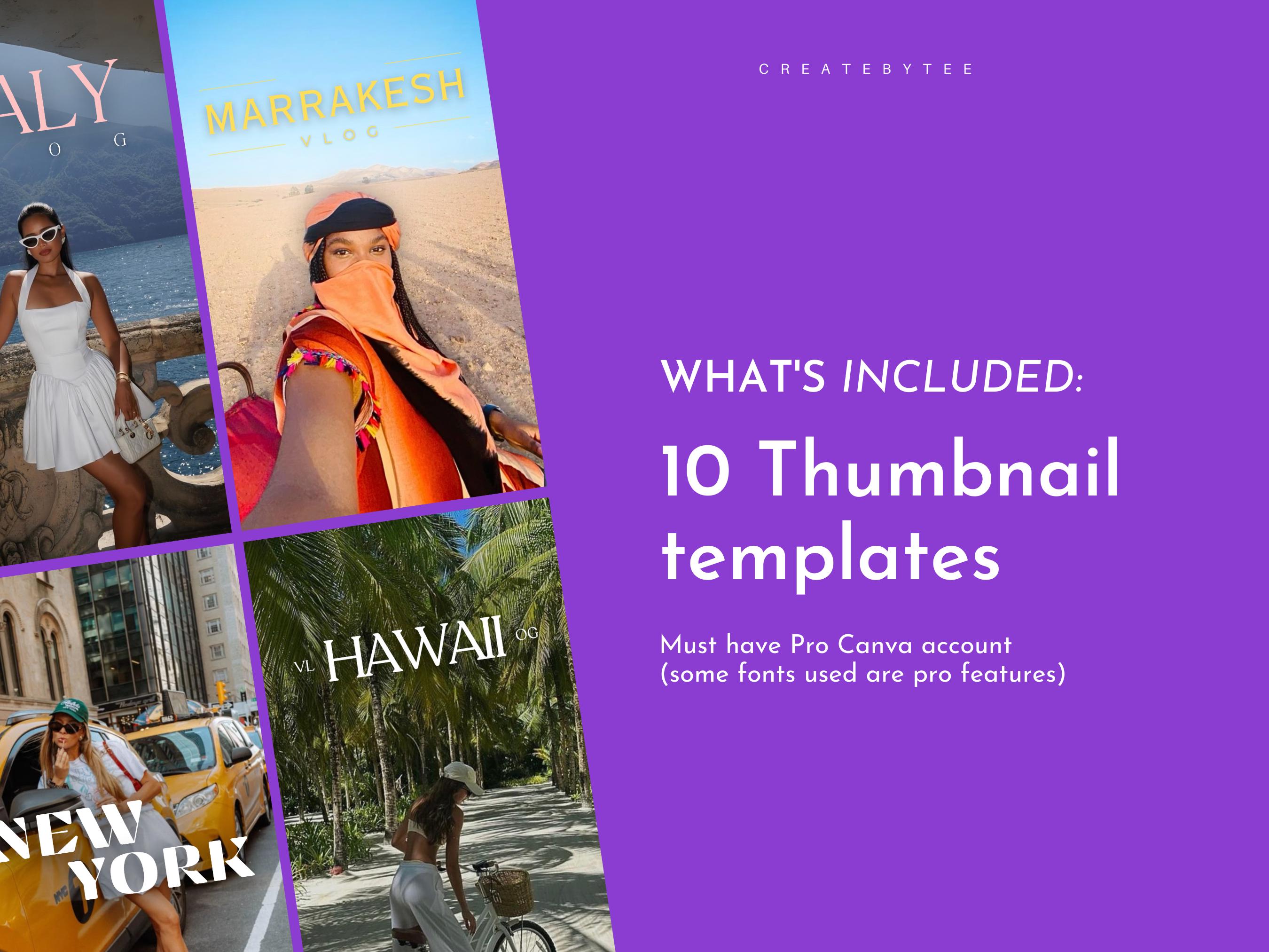 Tiktok Thumbnail Templates | Travel Thumbnail Kit | Lifestyle & Travel ...