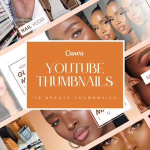 Youtube Thumbnail Templates | Beauty Youtuber Kit | Influencer | 10 ...